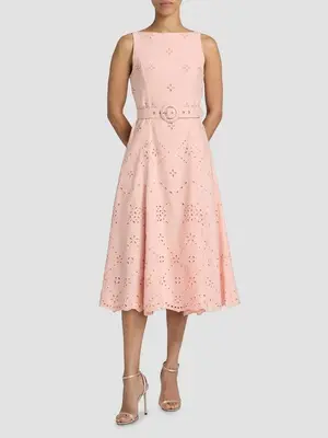Hemant & Nandita Eyelet Embroidered A-line Midi-dress