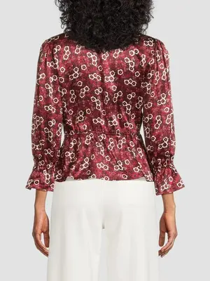 Ciao Lucia Renata Floral Silk Charmeuse Top