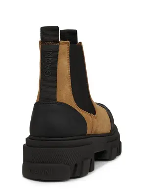 GANNI Cleated Two-tone Chelsea Boots