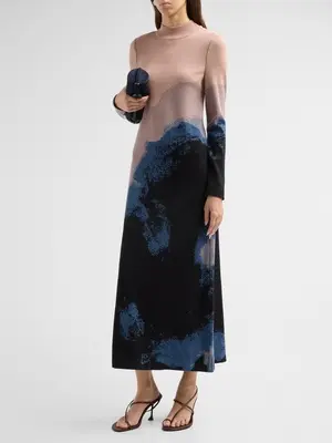Misook Landscape A-line Maxi Dress