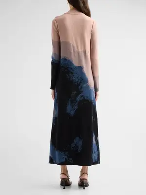 Misook Landscape A-line Maxi Dress