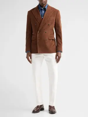 Canali Velvet Corduroy Cotton Double-breasted Jacket