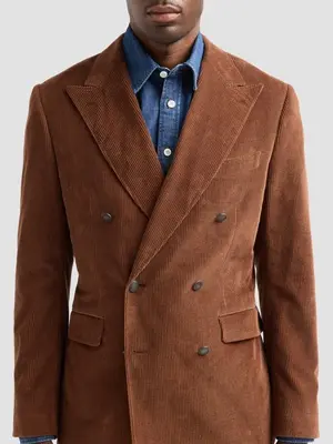 Canali Velvet Corduroy Cotton Double-breasted Jacket