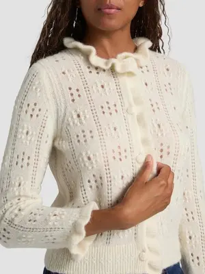 DÔEN Claudie Ruffle Cardigan - Ivory