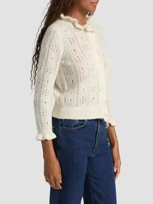 DÔEN Claudie Ruffle Cardigan - Ivory