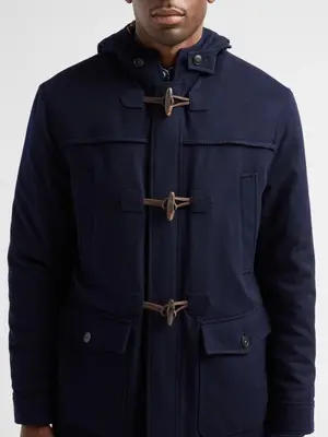 Canali Hooded Wool-cashmere Duffle Coat