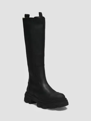 GANNI Cleated Knee-high Chelsea Boots