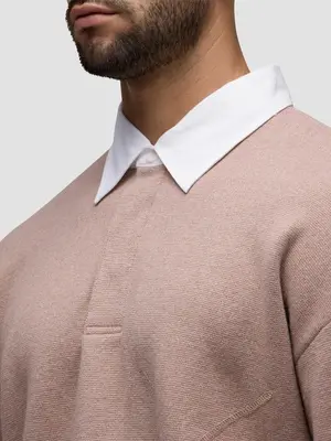 Hudson Jeans Contrast-collar Long-sleeve Polo Sweater