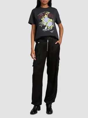 GANNI Rose Graphic T-shirt - Phantom