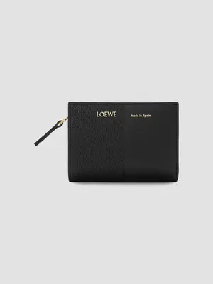 Loewe Duet Leather Compact Wallet - Black