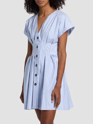 KIKA VARGAS Billie Striped Cotton-blend Minidress