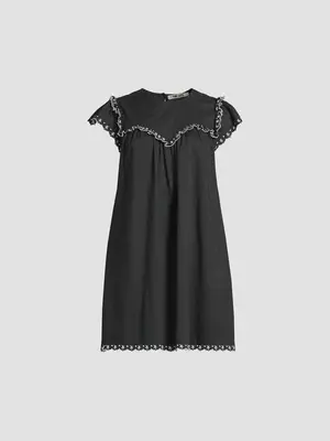 Ciao Lucia Mari Cotton Voile Babydoll Minidress - Black