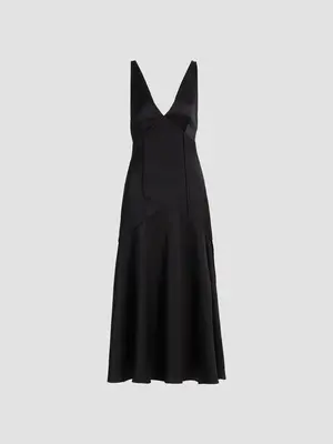KIKA VARGAS Lotte A-line Midi-dress - Black