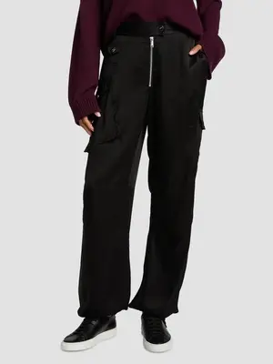 GANNI Washed Satin Cargo Pants