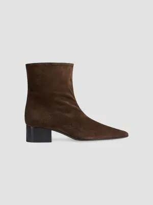 Khaite Andee 40mm Suede Ankle Boots - Ebano