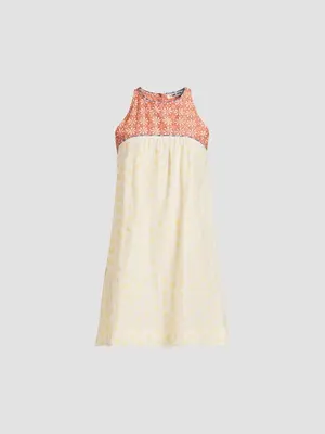 Ciao Lucia Eros Floral-colorblocked Cotton-silk Minidress - Palma