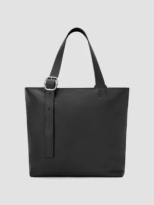 Loewe Loop Leather Zipped Tote Bag - Black
