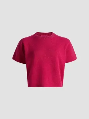 THE ELDER STATESMAN Cashmere Knit Short-sleeve Sweater