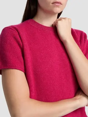 THE ELDER STATESMAN Cashmere Knit Short-sleeve Sweater