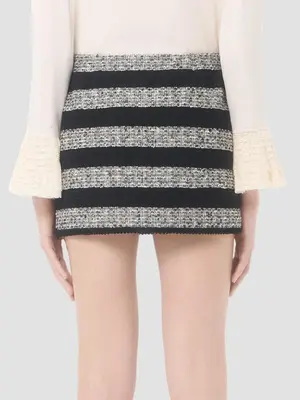Valentino Garavani Mini Skirt In Stripe Tweed