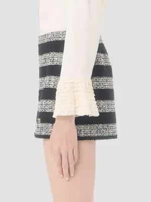 Valentino Garavani Mini Skirt In Stripe Tweed