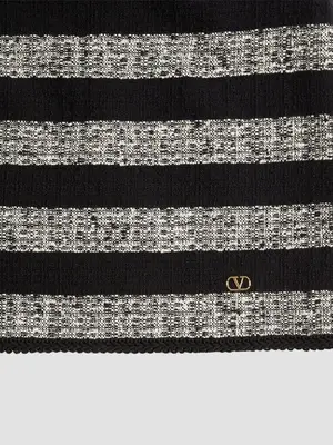 Valentino Garavani Mini Skirt In Stripe Tweed