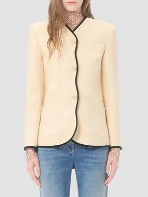 Valentino Garavani Jacket In Silk Linen Canvas