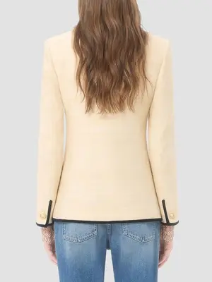 Valentino Garavani Jacket In Silk Linen Canvas