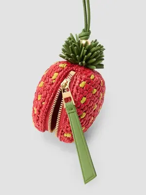 Loewe X Paula's Ibiza Strawberry Raffia Coin Purse