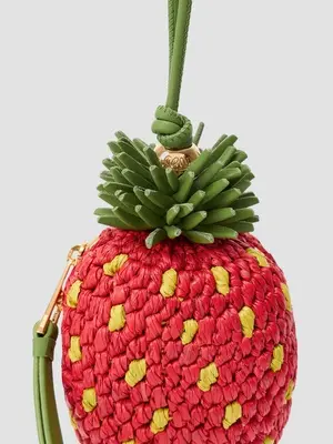 Loewe X Paula's Ibiza Strawberry Raffia Coin Purse