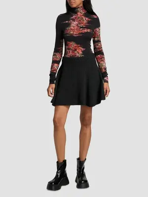 GANNI Wool-blend Knit Miniskirt