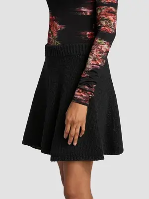 GANNI Wool-blend Knit Miniskirt