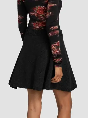 GANNI Wool-blend Knit Miniskirt