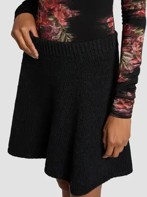 GANNI Wool-blend Knit Miniskirt