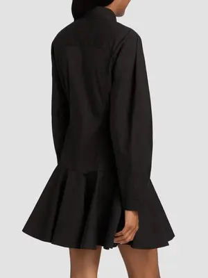 GANNI Stretch Cotton Mini Shirtdress