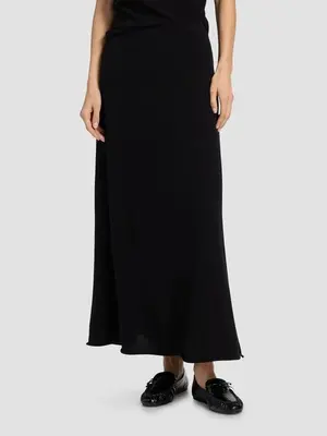 THE ELDER STATESMAN Jersey-knit Cashmere Maxi Skirt