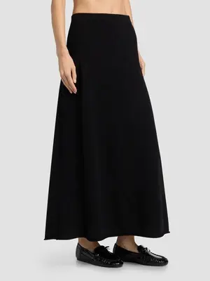 THE ELDER STATESMAN Jersey-knit Cashmere Maxi Skirt