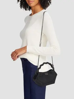GANNI Mini Bou Strass-embellished Top Handle Bag
