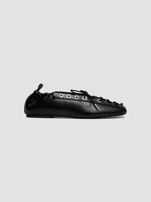 GANNI Lace-up Ballerina Flats - Black