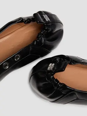 GANNI Lace-up Ballerina Flats - Black