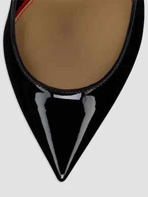 CHRISTIAN LOUBOUTIN La Pigalle 100mm Patent Leather Pumps - Black