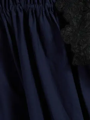 KIKA VARGAS Hanna Lace-trim Cotton A-line Midi-dress