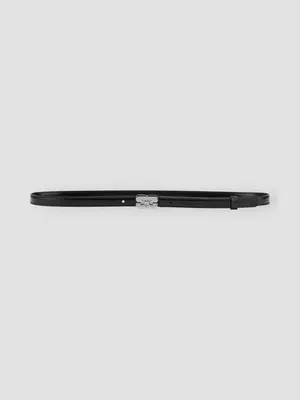 GANNI Kat Patent Thin Belt - Black