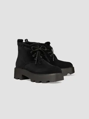 Tory Burch Desert Shearling-lined Suede Combat Boots