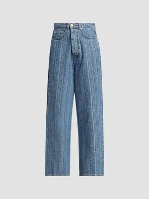 GANNI Striped Baggy-fit Jeans