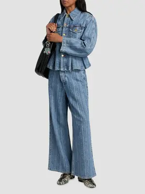 GANNI Striped Baggy-fit Jeans