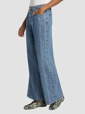 GANNI Striped Baggy-fit Jeans