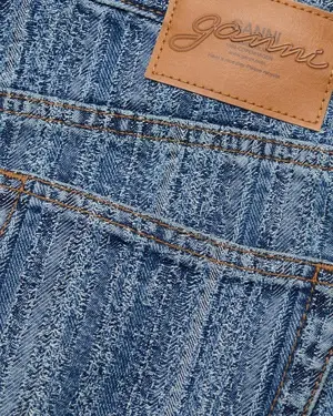 GANNI Striped Baggy-fit Jeans