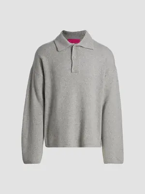 THE ELDER STATESMAN Dume Cashmere Rugby Sweater - Silver