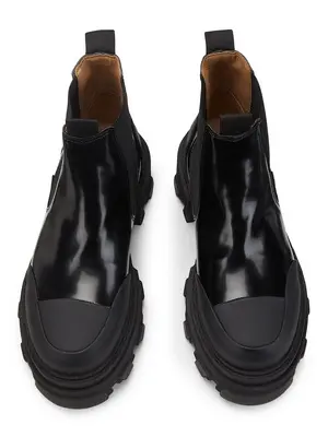 GANNI Cleated Cap-toe Ankle Boots